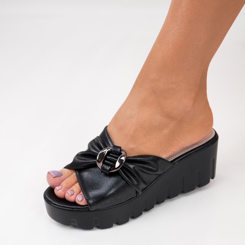 Papuci Dama Cu Platforma Yasmine Black