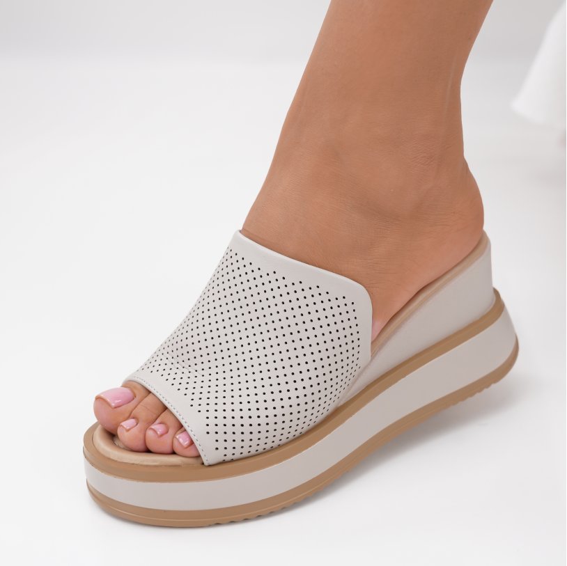 Papuci Dama Cu Platforma Telavi Beige